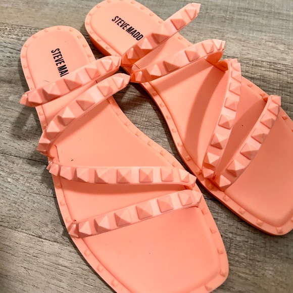 Steve Madden | Shoes | Steve Madden Neon Orange Stud Sandals Size 7 ...